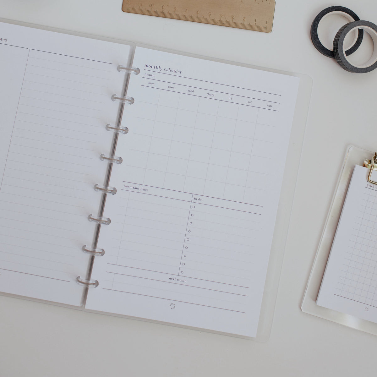 Month On 1 Page Planner Inserts | Original Collection – Poi & Hun